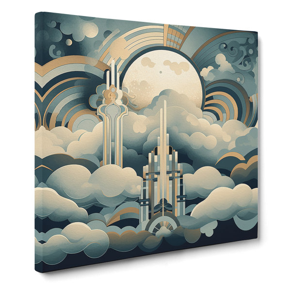 Marlow Home Co. Cloudy Sky Art Deco No.1 - Print | Wayfair.co.uk